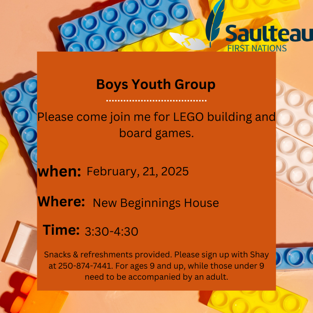 Boys' Youth Group: Lego Construction & Board Games - Saulteau First Nations