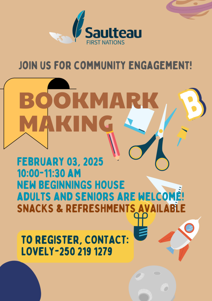 CANCELED - Community Engagement: Bookmark Making - Saulteau First Nations