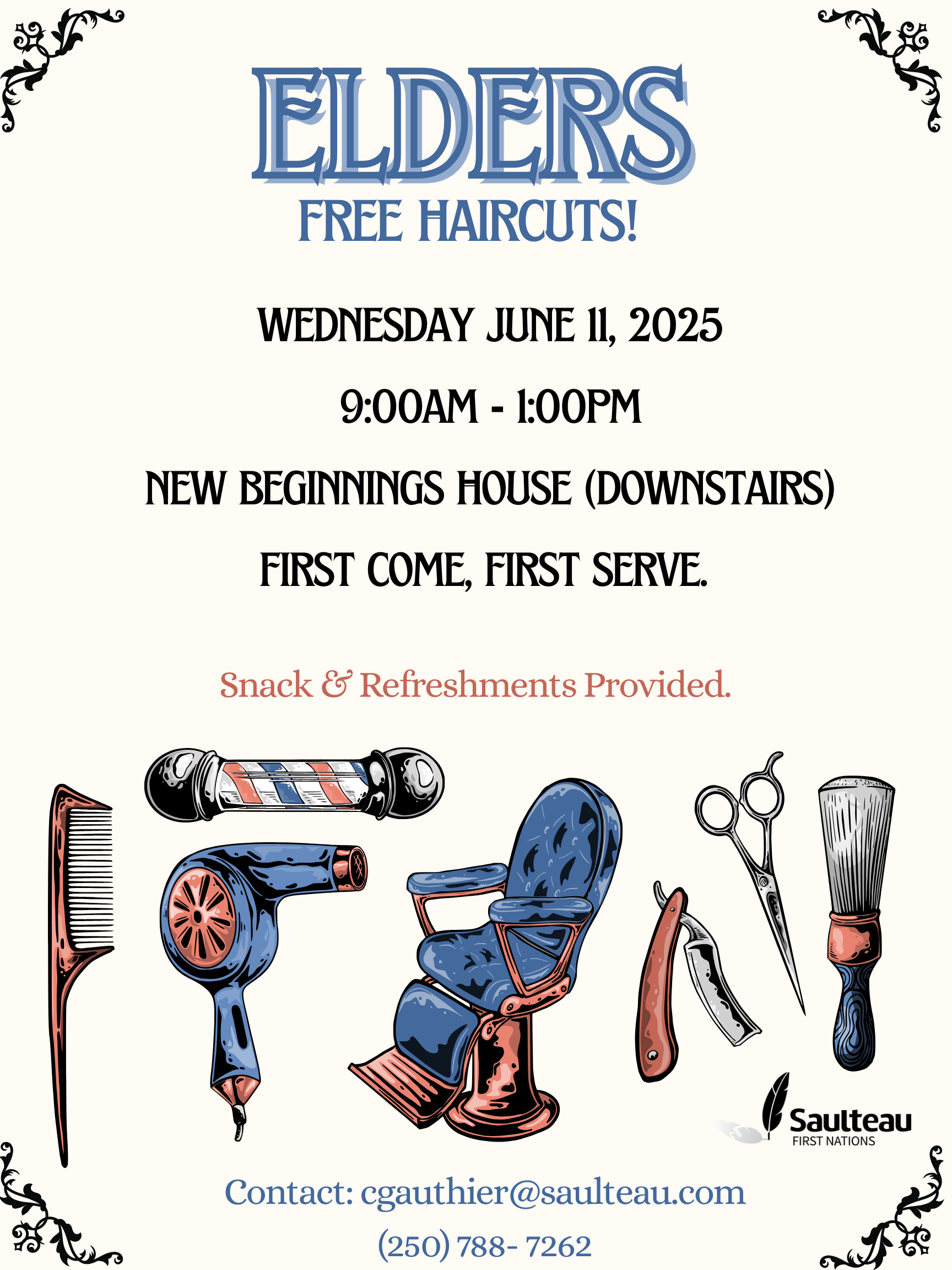 Elders Free Haircuts - Saulteau First Nations