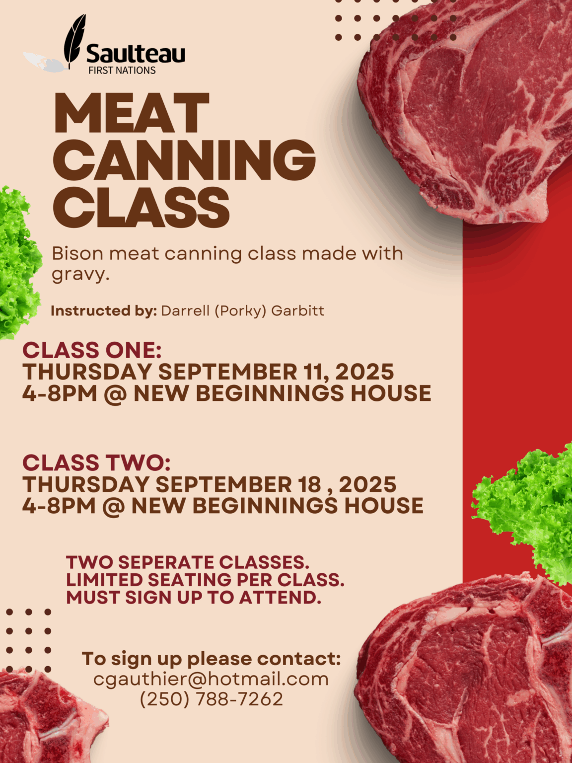 🥩🔥 Meat Canning Class 🔥🥩 - Saulteau First Nations
