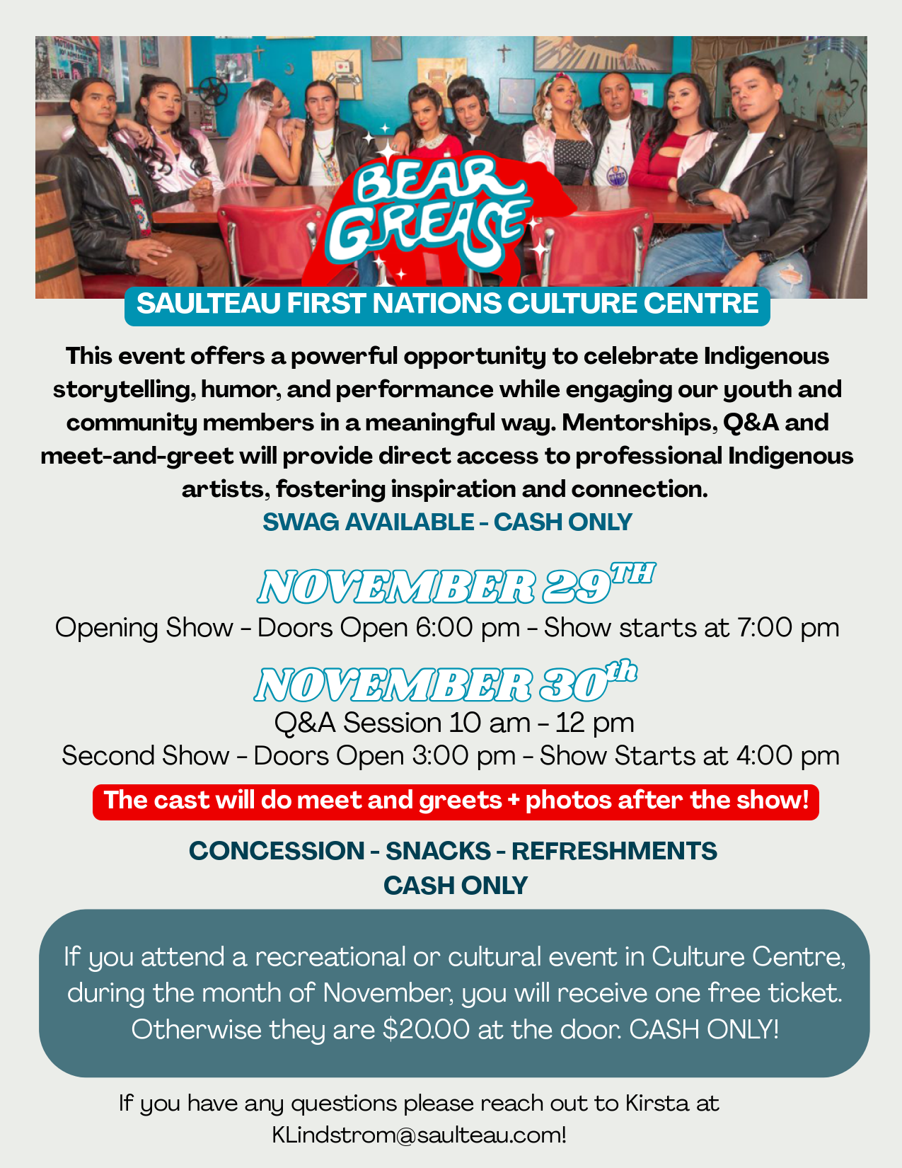 🎭 BEAR GREASE – Live at the Saulteau First Nations Culture Centre ...