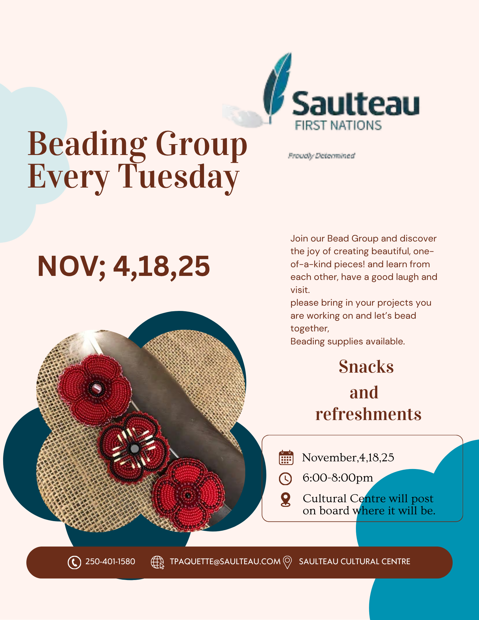 🪶 BEADING GROUP – EVERY TUESDAY - Saulteau First Nations