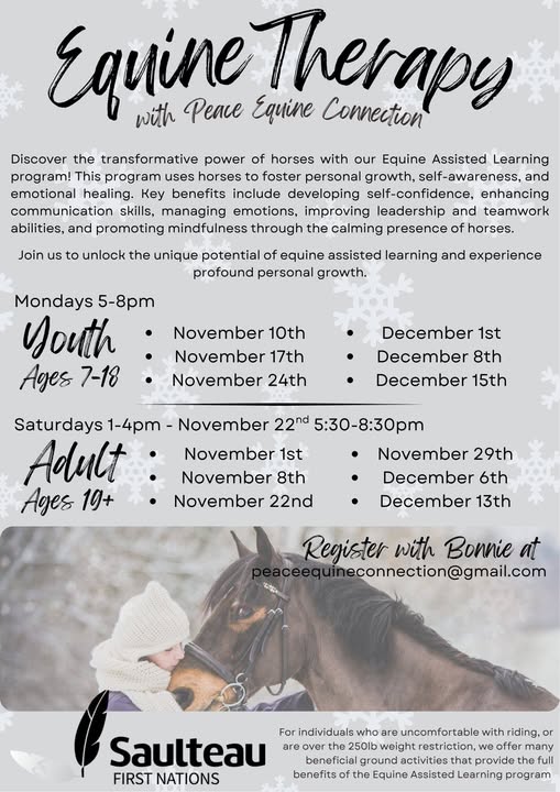SFN Youth Equine Therapy with Peace Equine Connection - Saulteau First ...